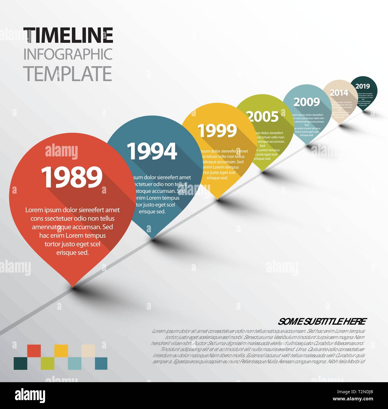 Vector Infographic Timeline Template with retro pointers Stock Vector ...