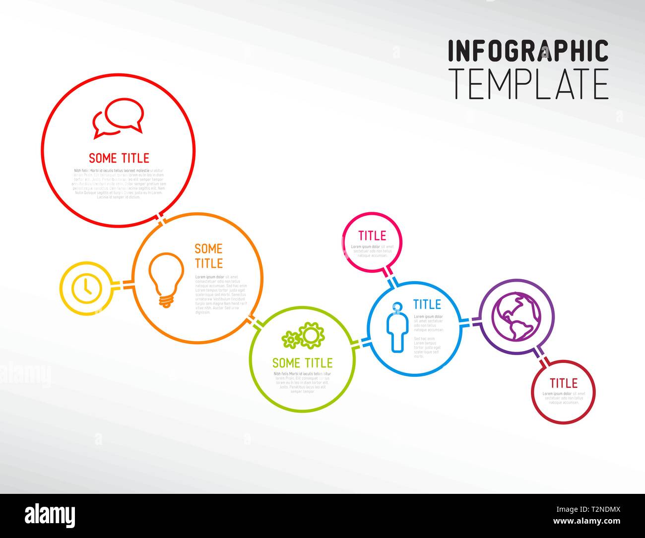 Vector Infographic report template made from lines, circles and icons Stock Vector Image & Art ...
