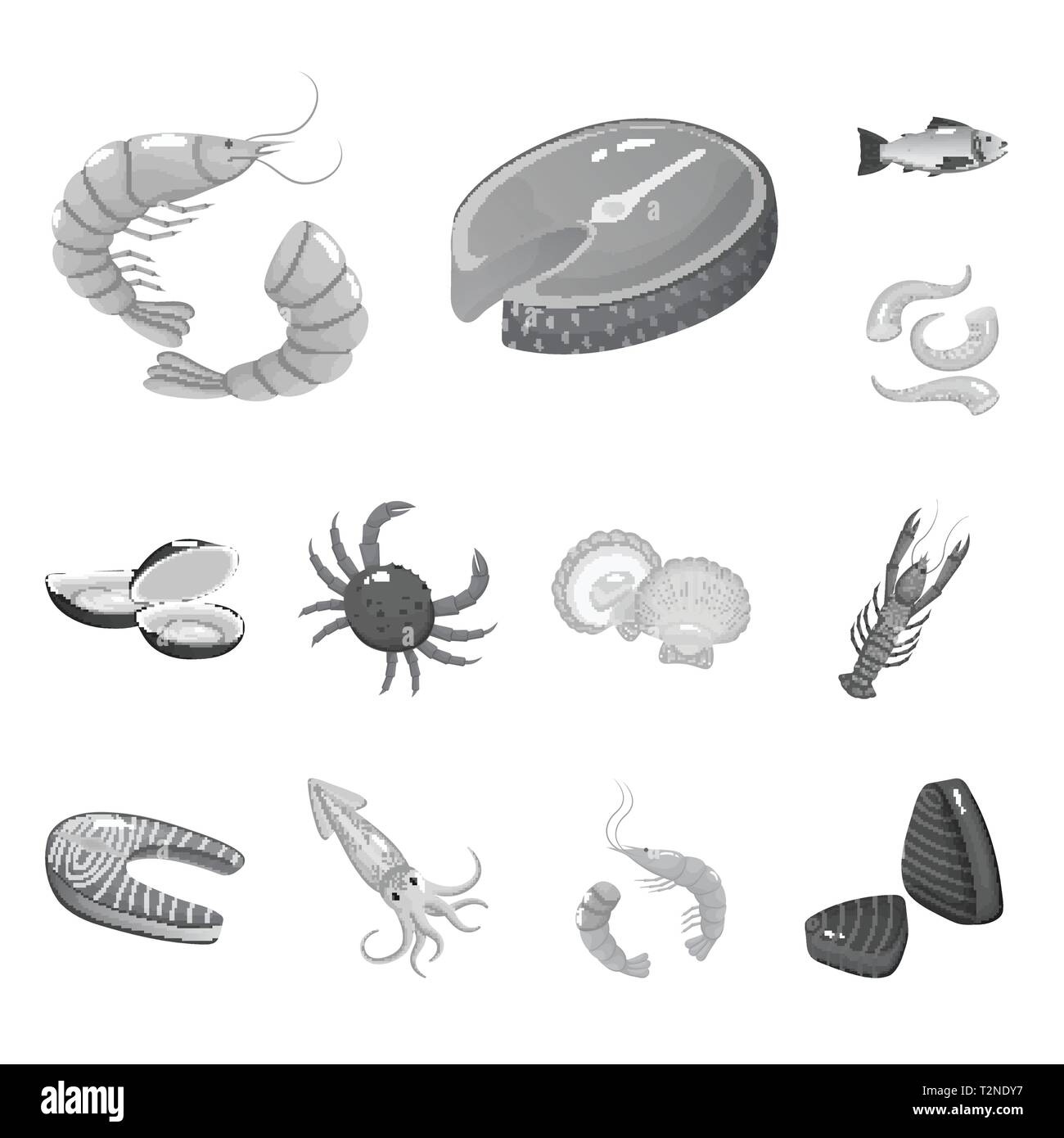 shrimp,salmon,octopus,mussel,crab,jellyfish,lobster,prawn,fish,squid ...