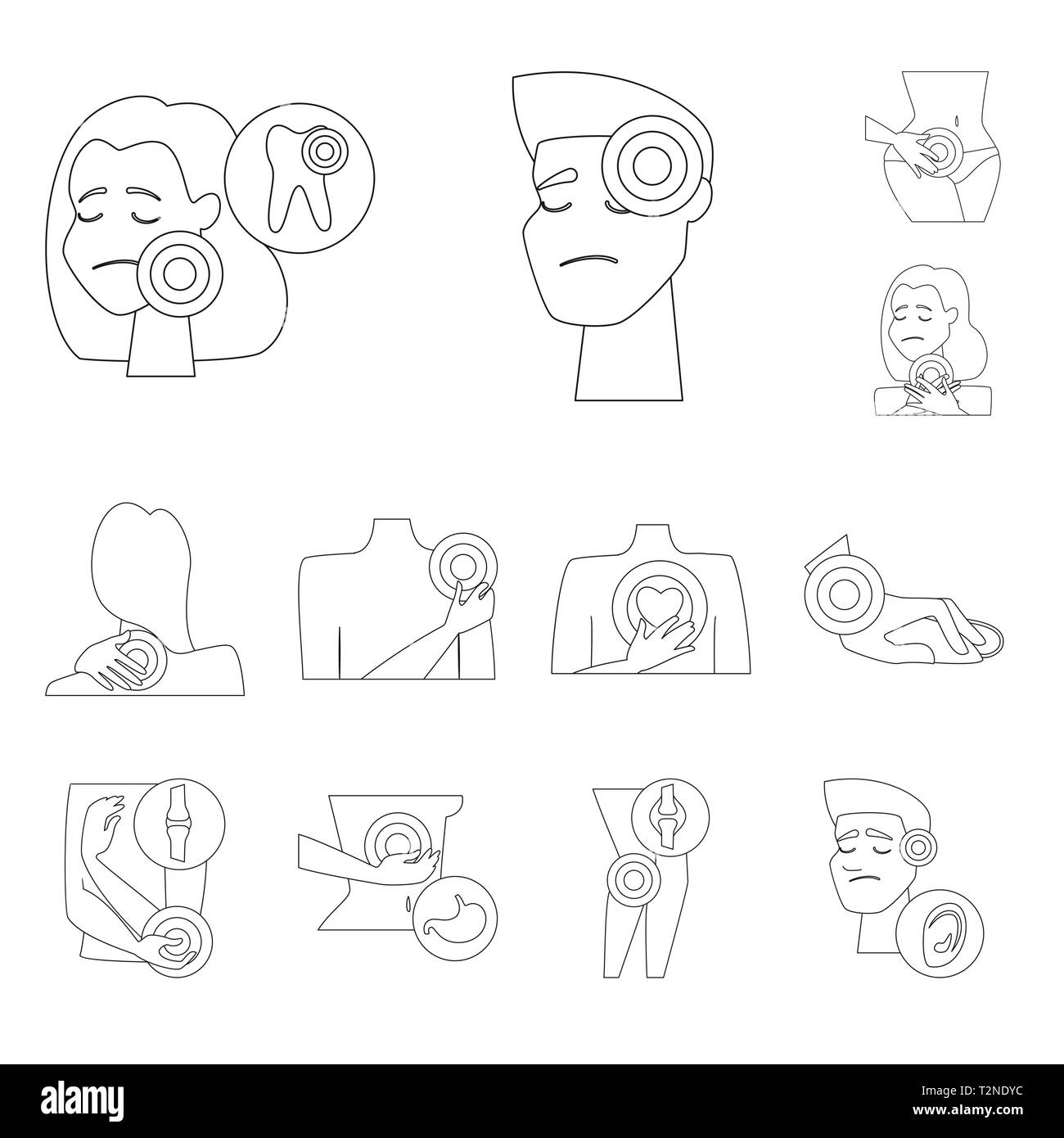 Vector design of bone and inflammation icon. Collection of bone and ...