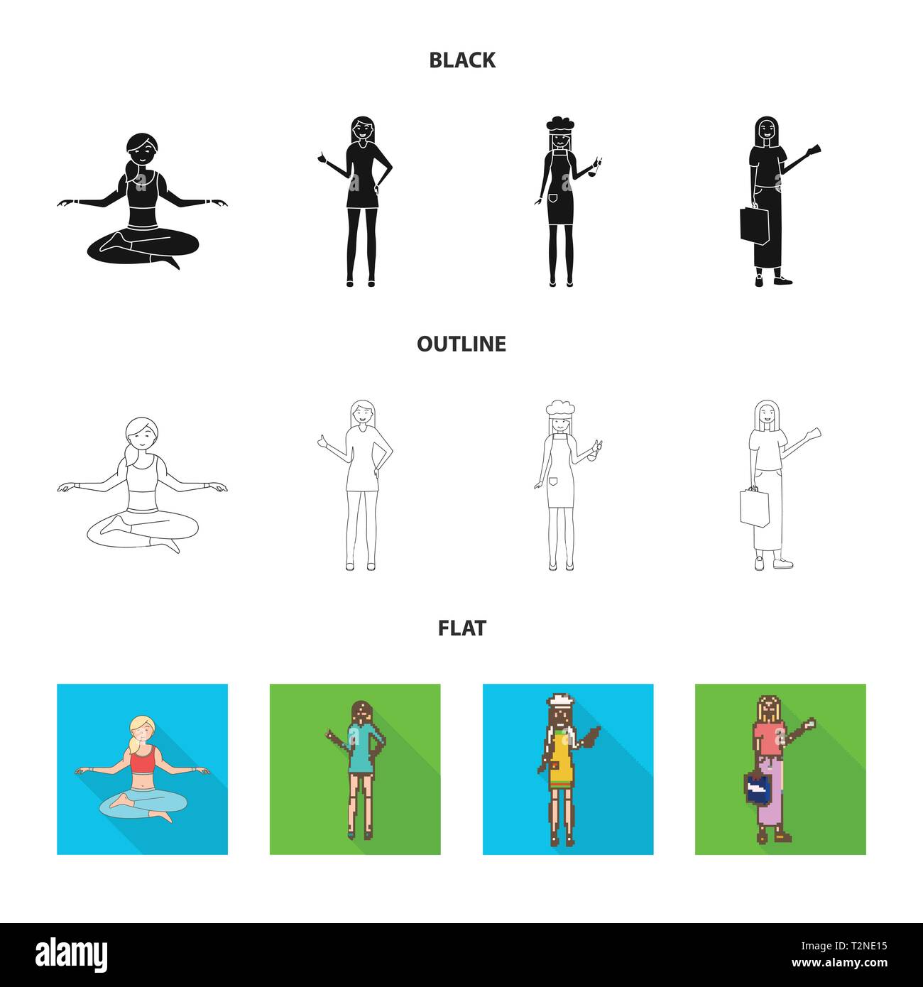 Vector design of posture and mood icon. Collection of posture and ...