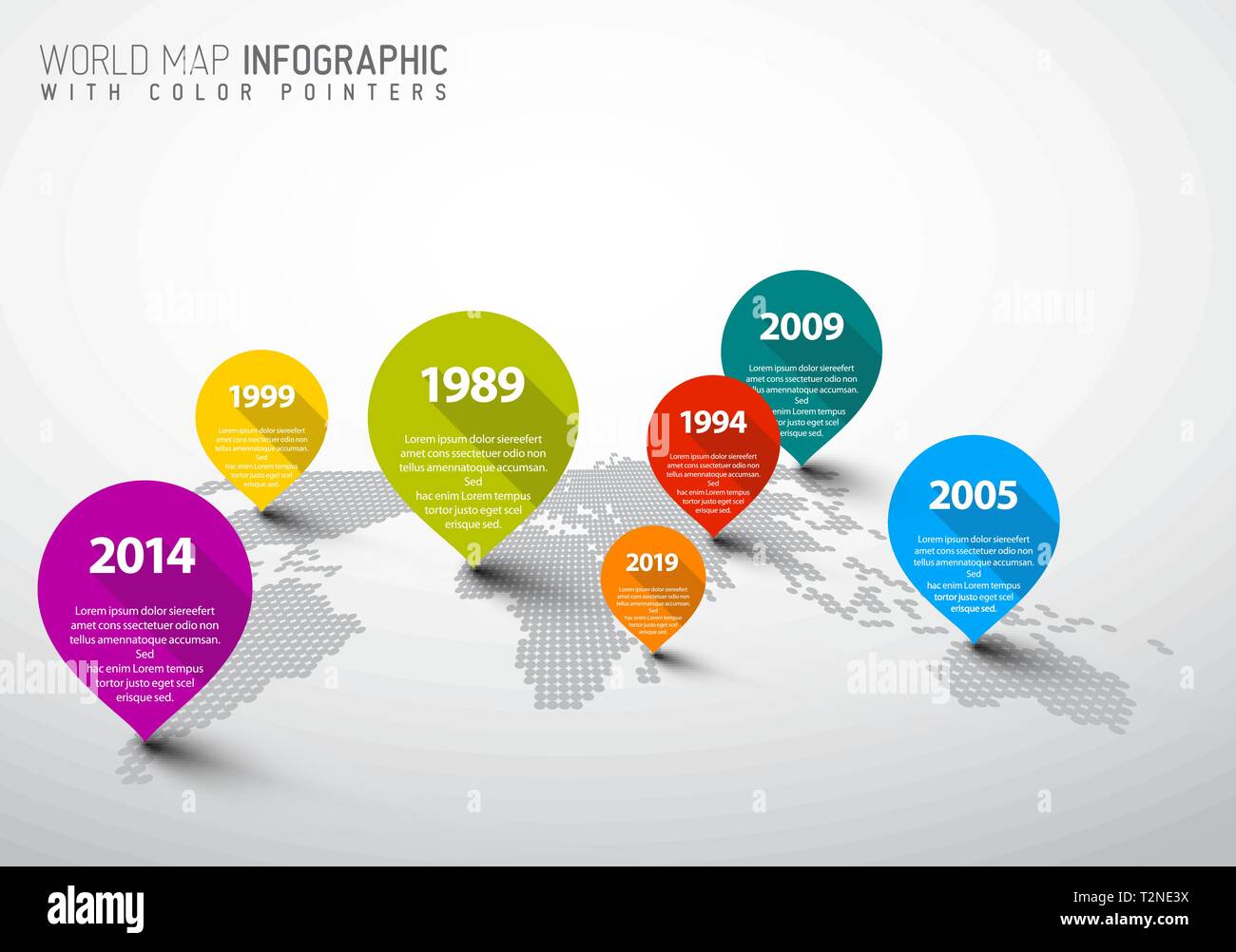 Light World map with pointer marks - communication concept Stock Vector Image & Art - Alamy