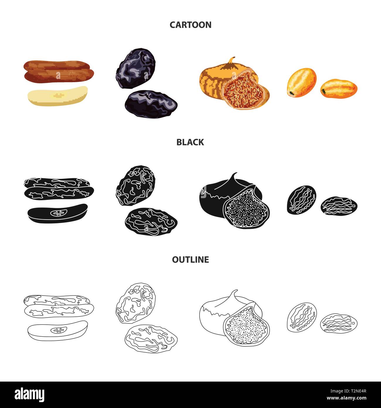 Vector design of food and raw symbol. Set of food and nature stock ...