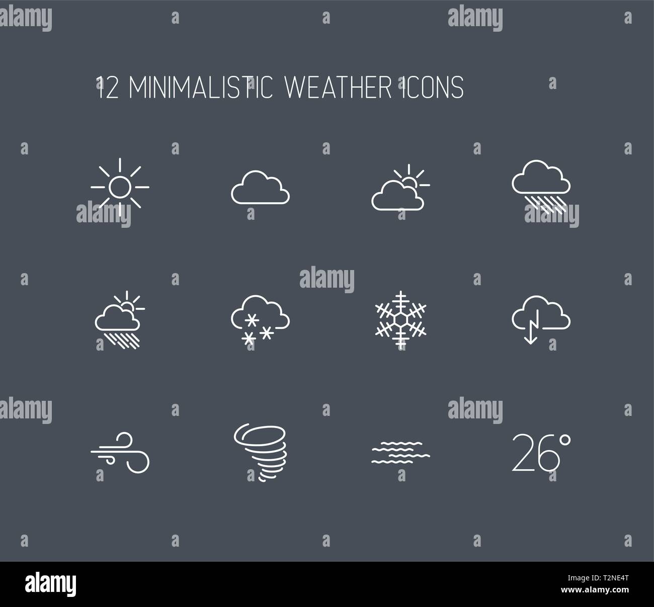 Lightning vector icon thin Stock Vector Images - Alamy