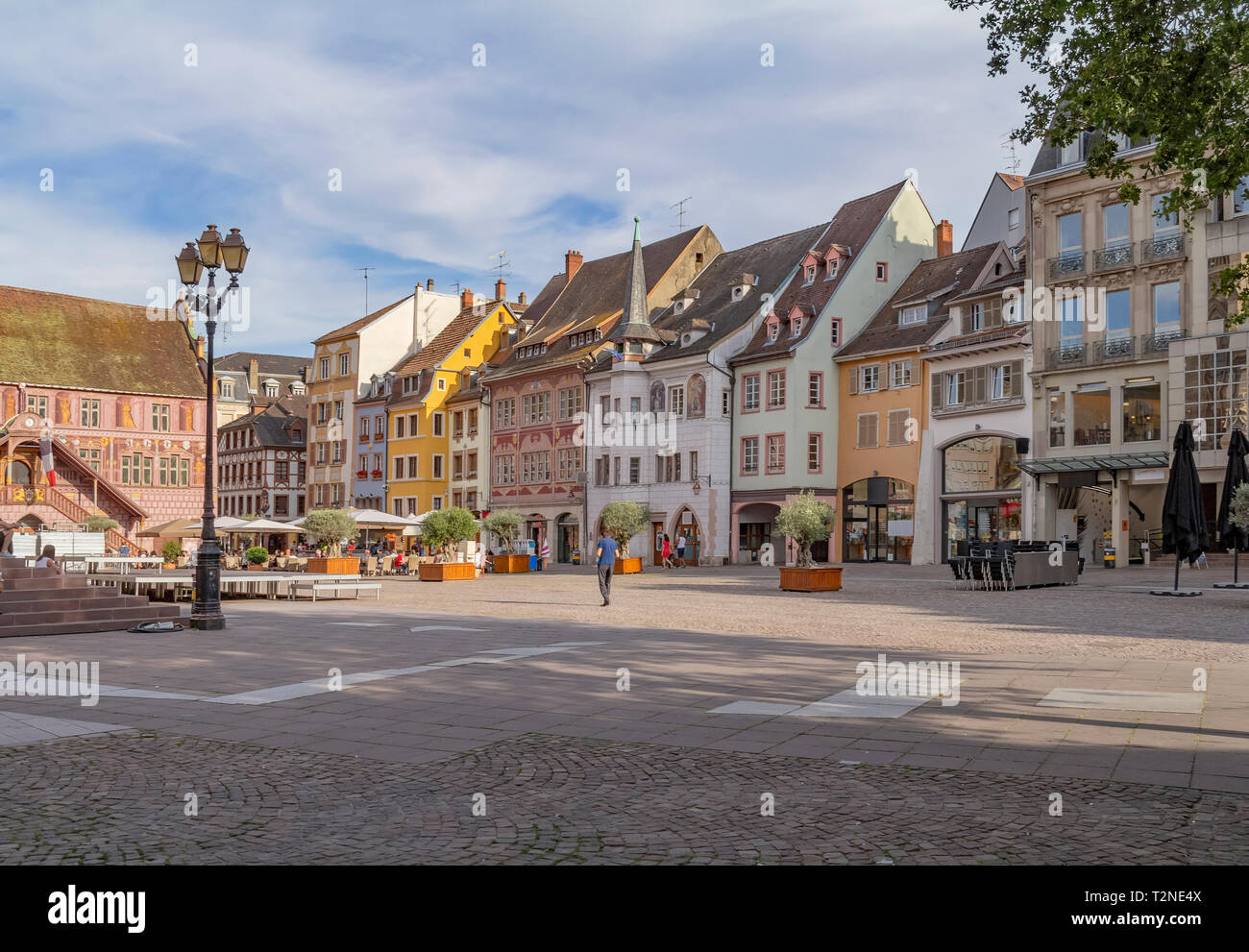 street view of Mulhouse, a city in the Alsace region in France Stock ...