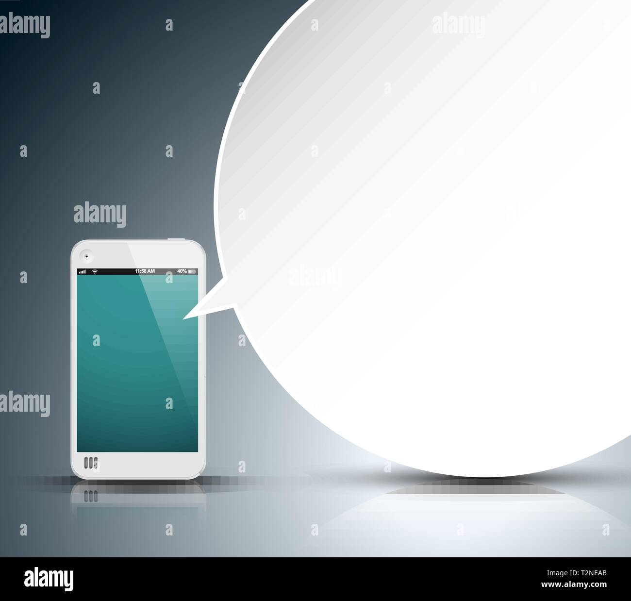 vector smartphone communication technology - concept illustration Stock ...