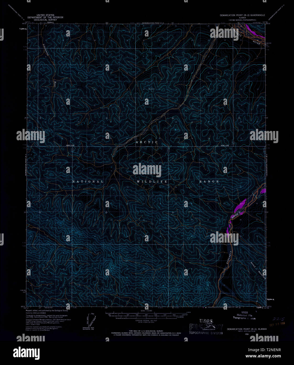 USGS TOPO Map Alaska AK Demarcation Point B-2 355375 1956 63360 ...