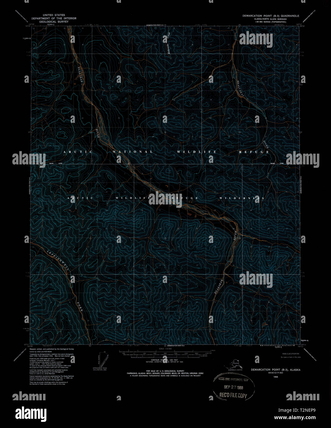 USGS TOPO Map Alaska AK Demarcation Point B-3 355377 1956 63360 ...
