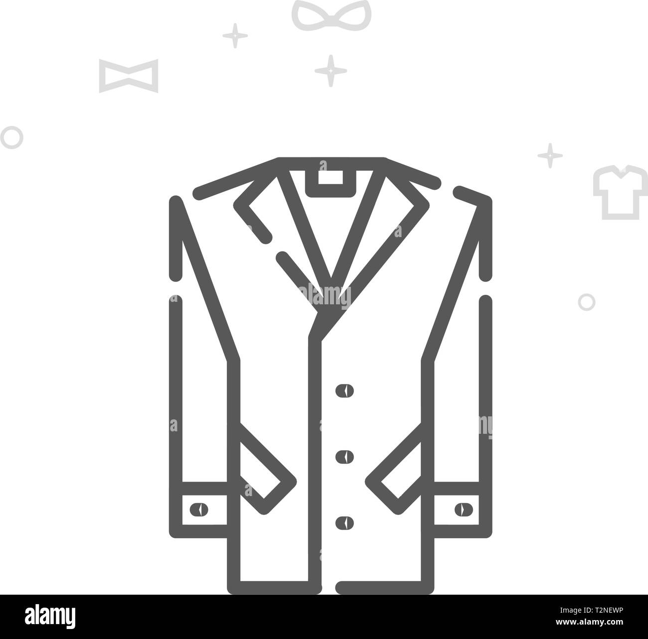Men's Coat Vector Line Icon. Clothes, Garments Symbol, Pictogram, Sign ...
