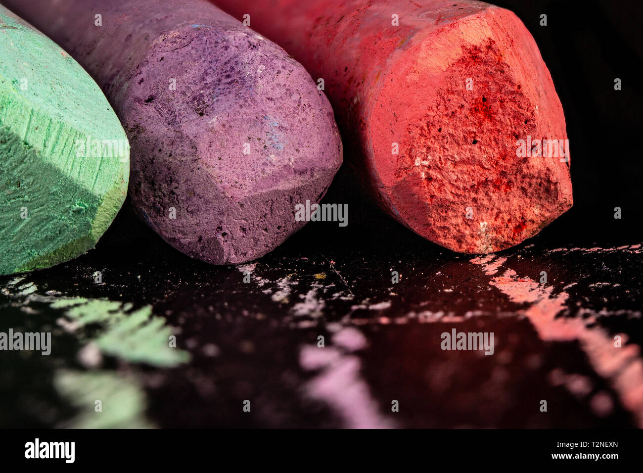 chalk with colorful lines, detail background Stock Photo - Alamy
