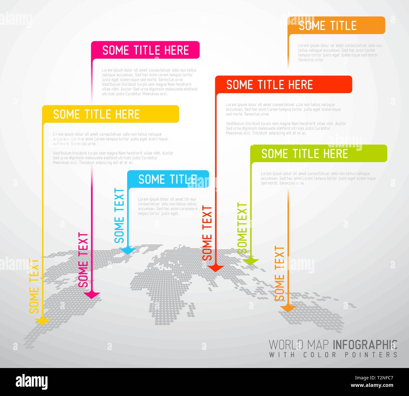 Light World Map With Pointer Marks Flags Communication Concept