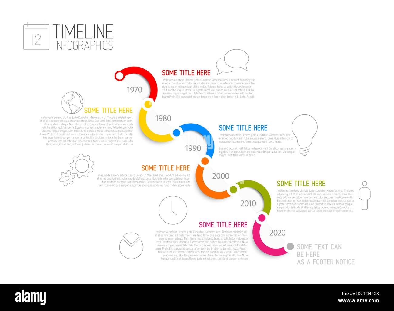 Vector Infographic diagonal timeline report template with icons Stock ...