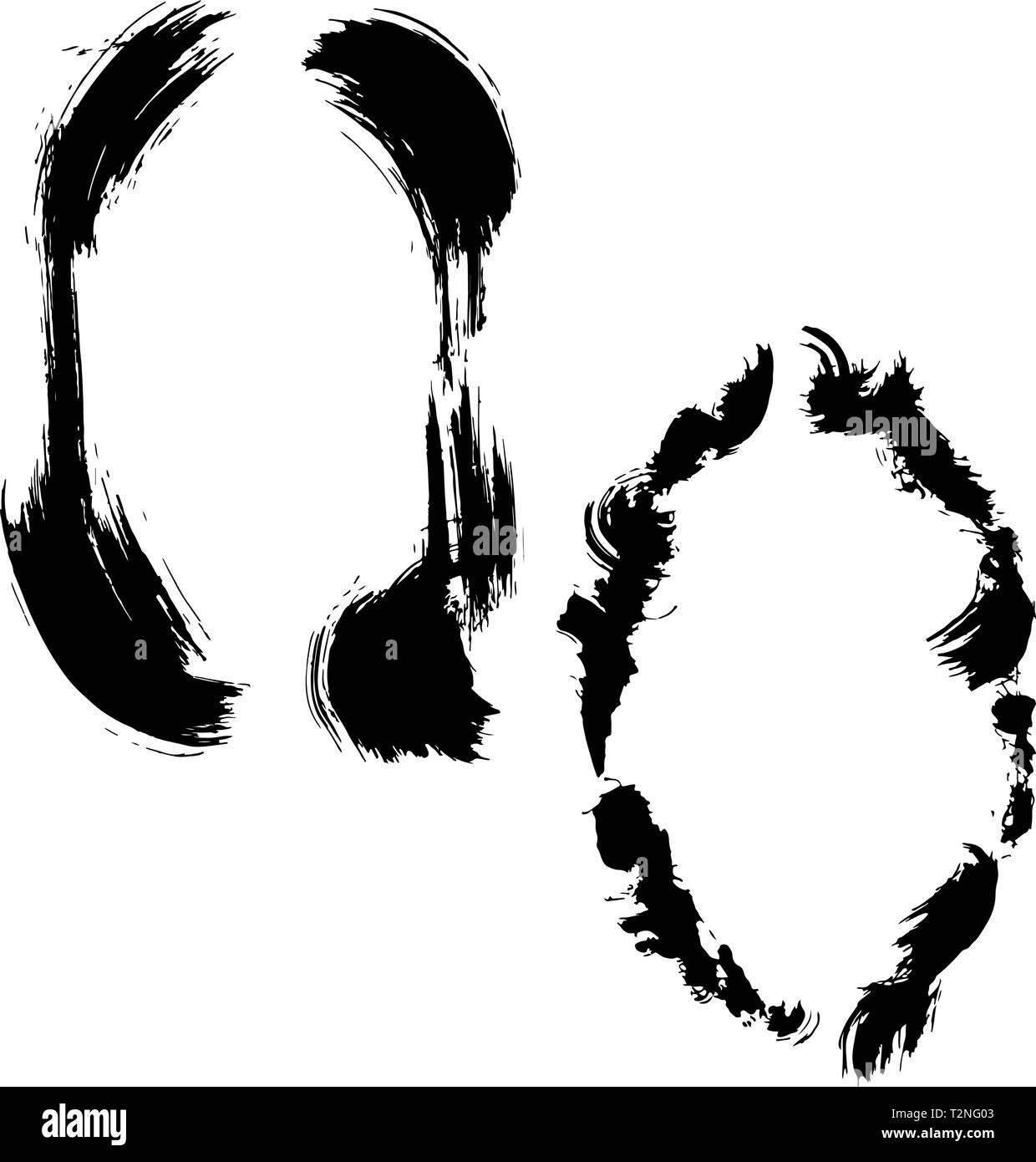 Vector Dry brush frames. Hand drawn artistic frames. Grunge brush ...