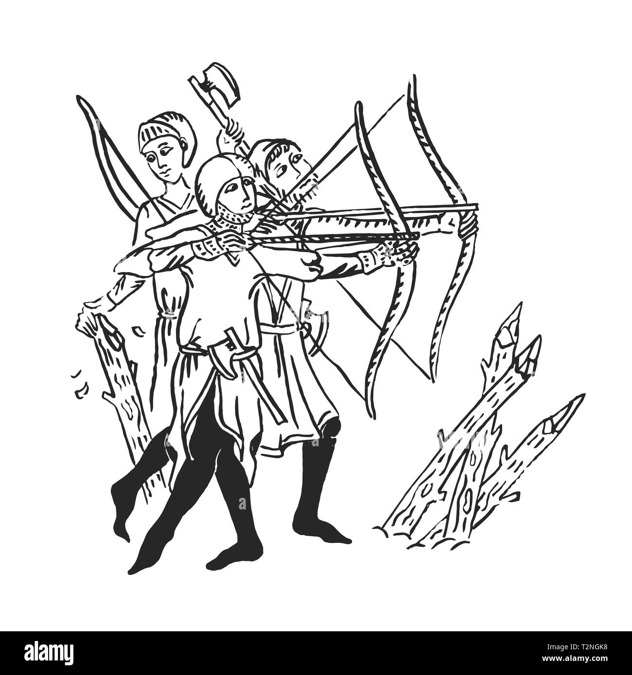 Longbow medieval battle Stock Vector Images - Alamy