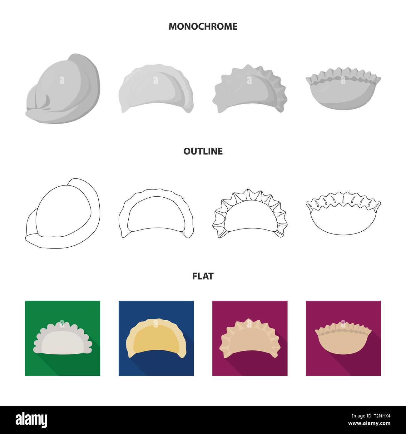 Vector illustration of products and cooking symbol. Collection of ...