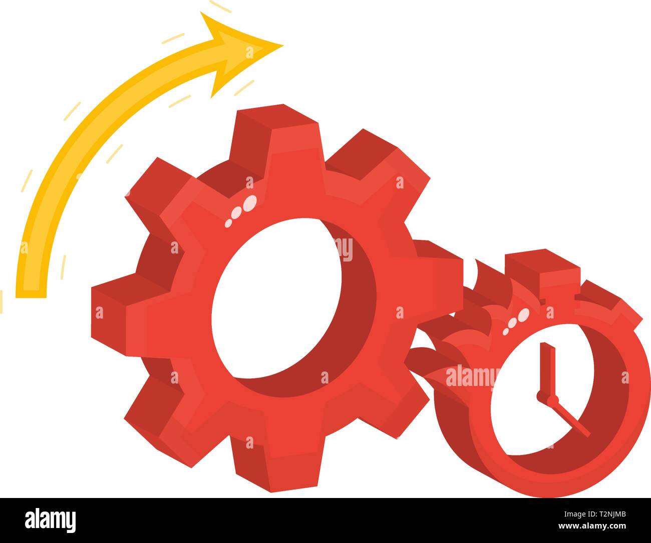 Gear and stopwatch and timer, a symbol of fast and efficient work, the ...