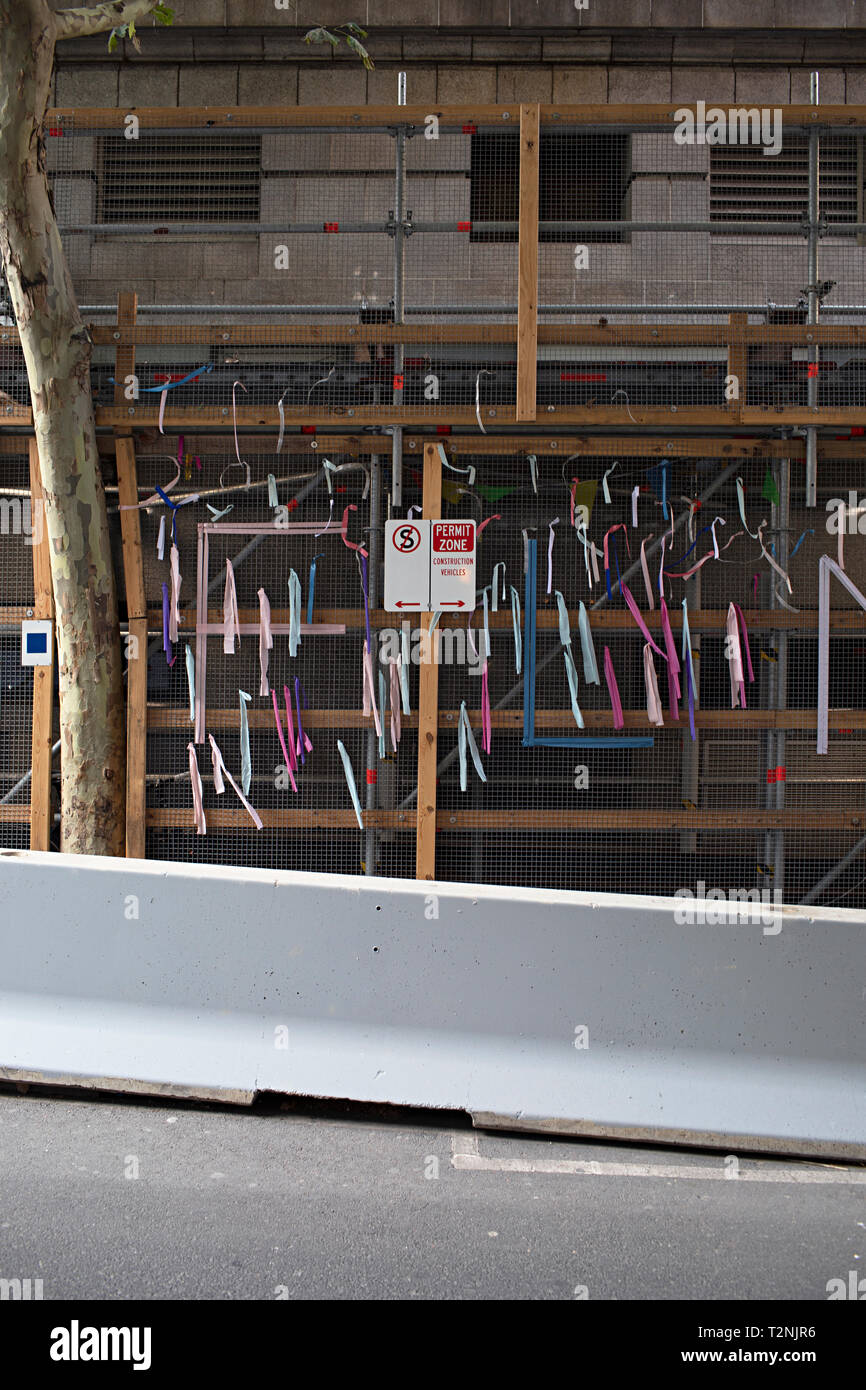 City of Melbourne, Australia - ribbons tied on a building Stock Photo ...