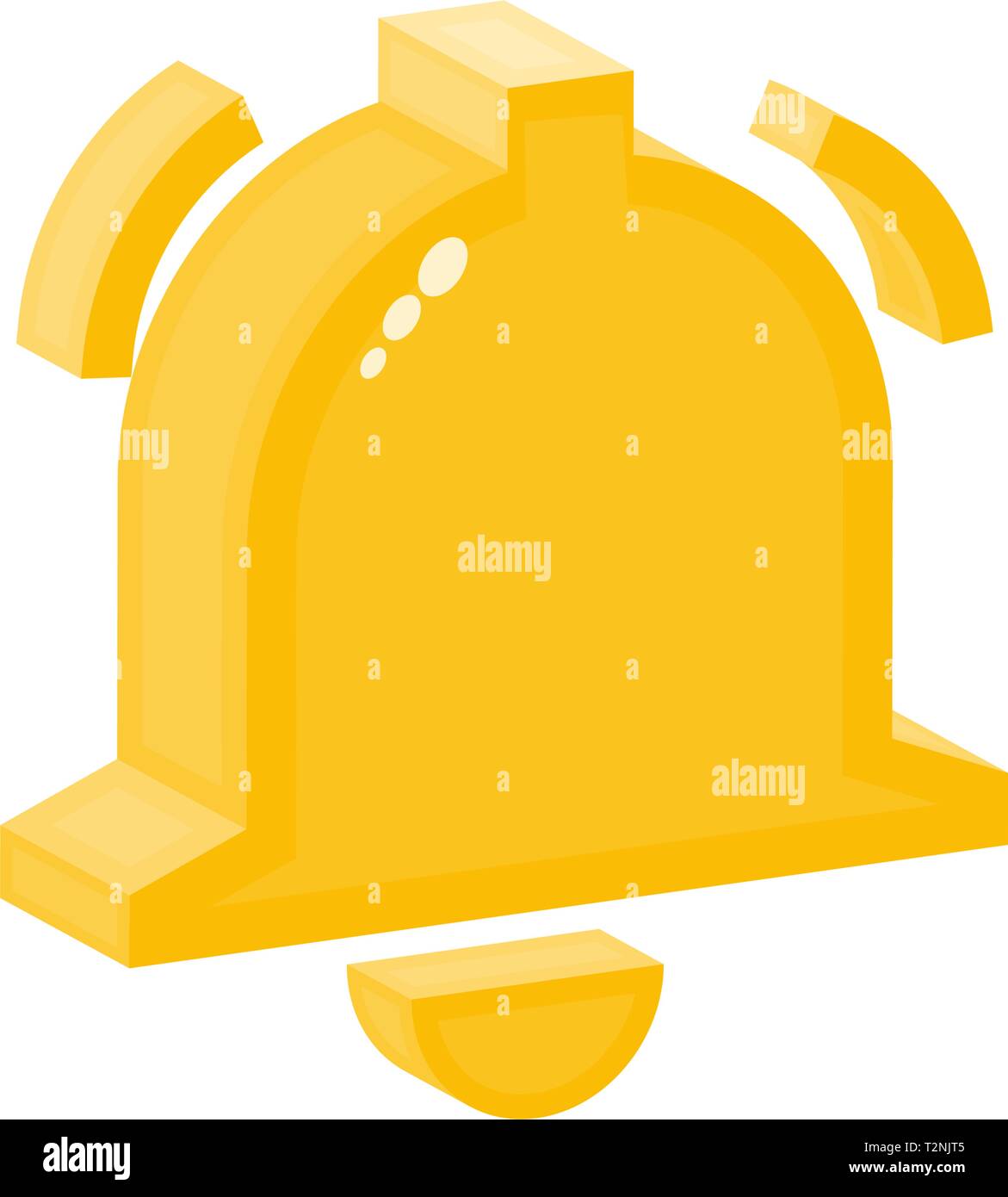 Bell vector isometric flat icon, alarm symbol, notification vector ...
