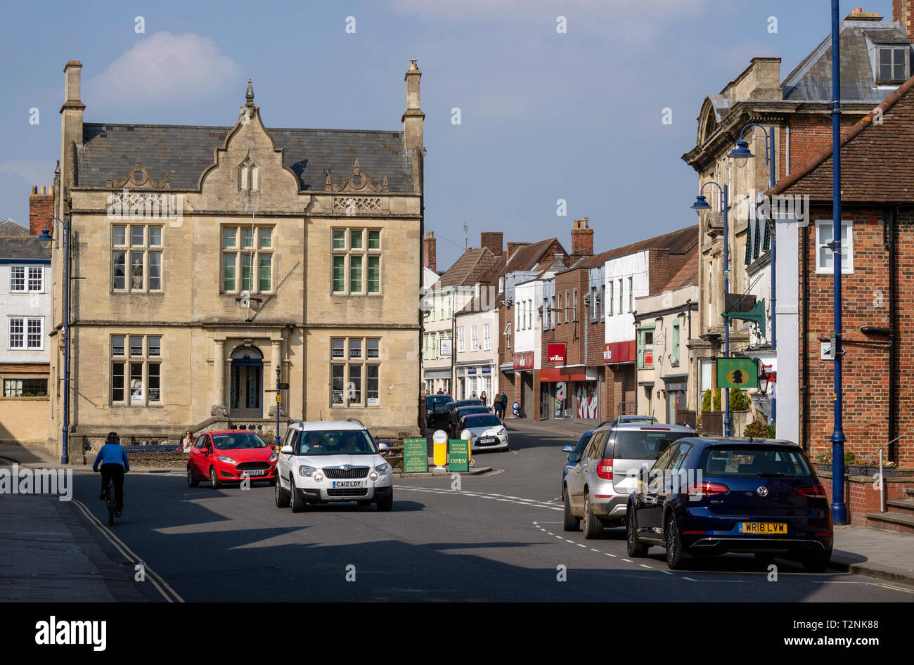 Devizes, Wiltshire, England, UK. March 2019. St Johns House and other ...