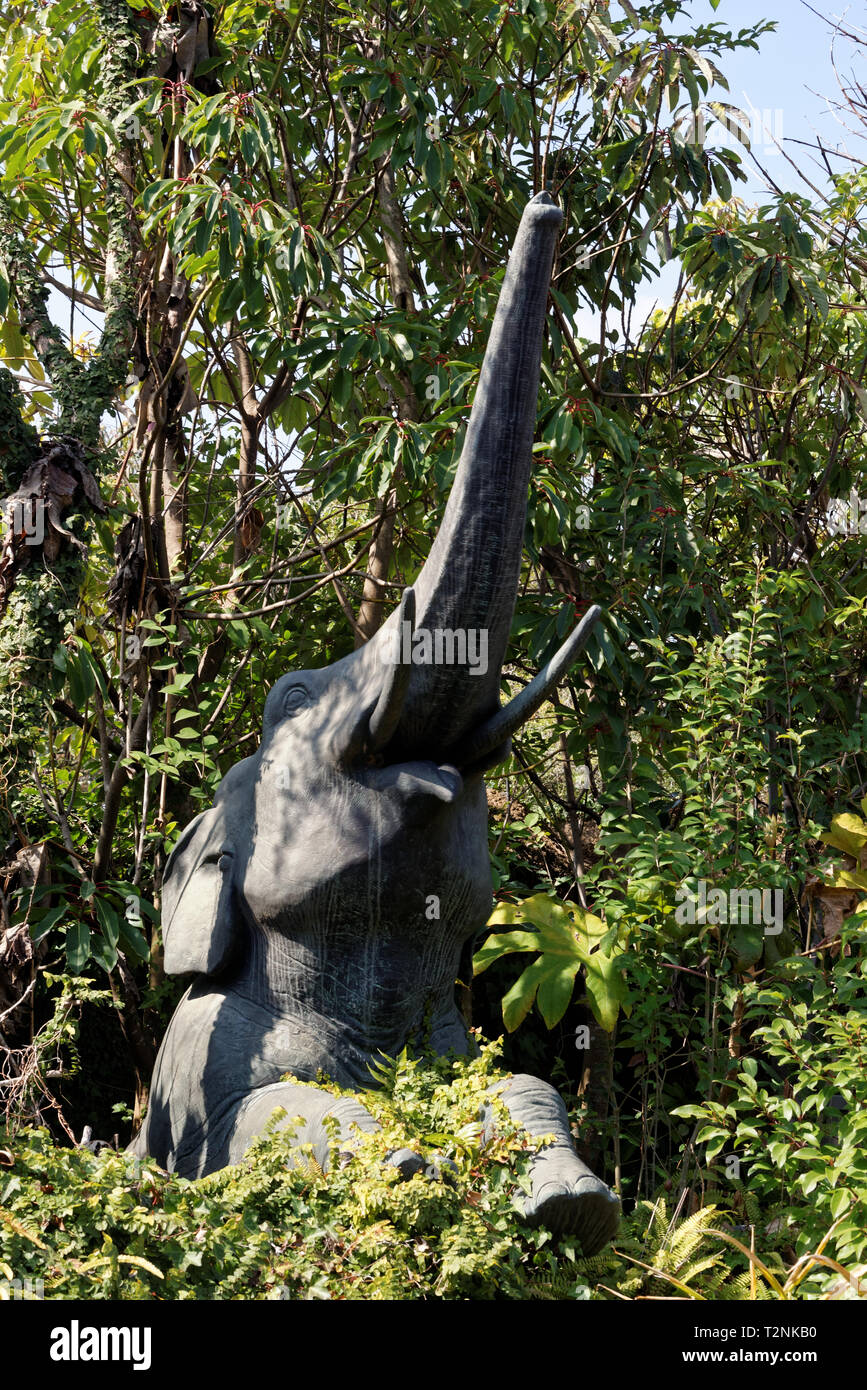 A sculpture of Asian elephant (Elephas maximus), also called Asiatic ...