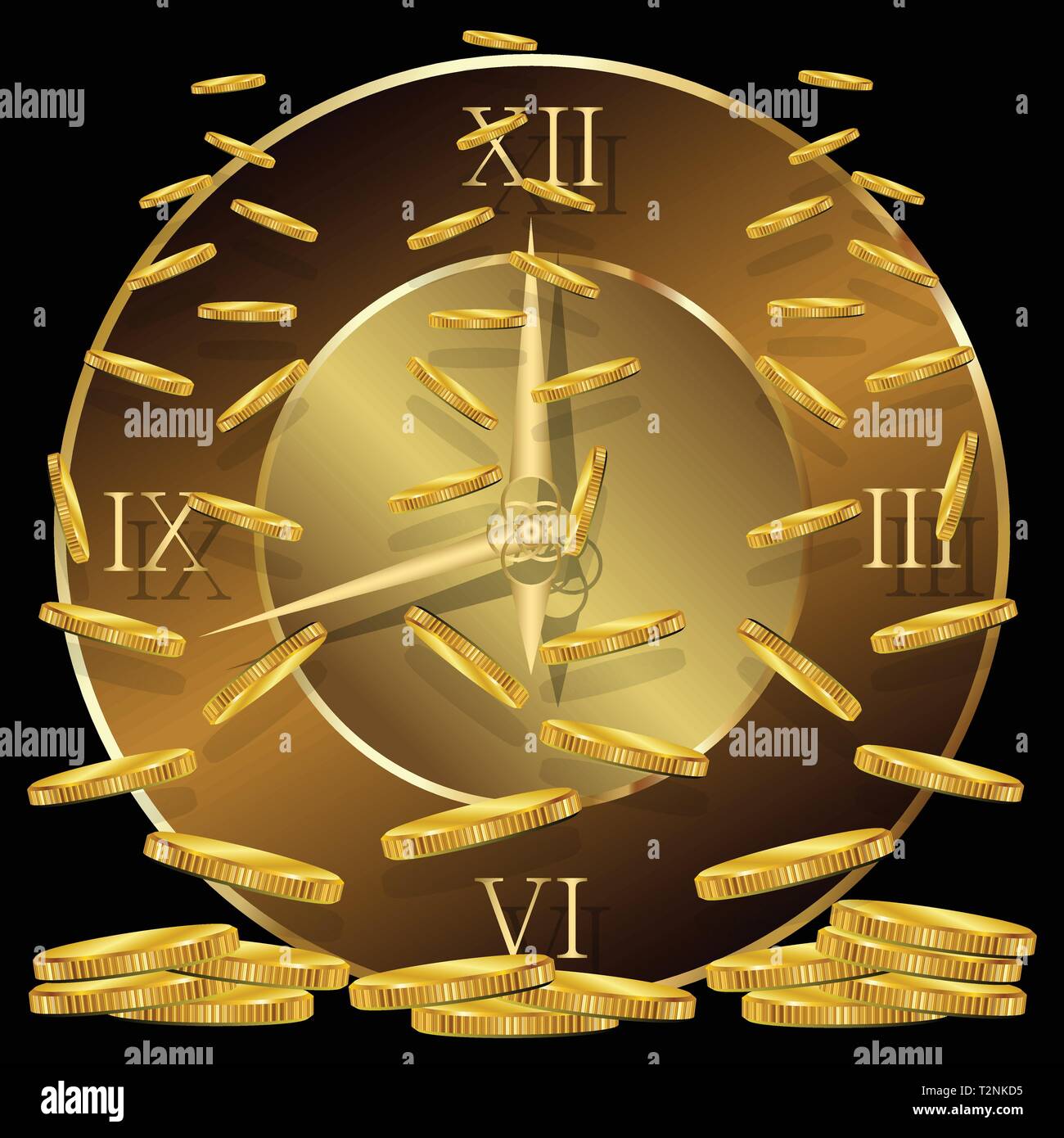 time is money gold vector illustration Stock Vector Image & Art - Alamy