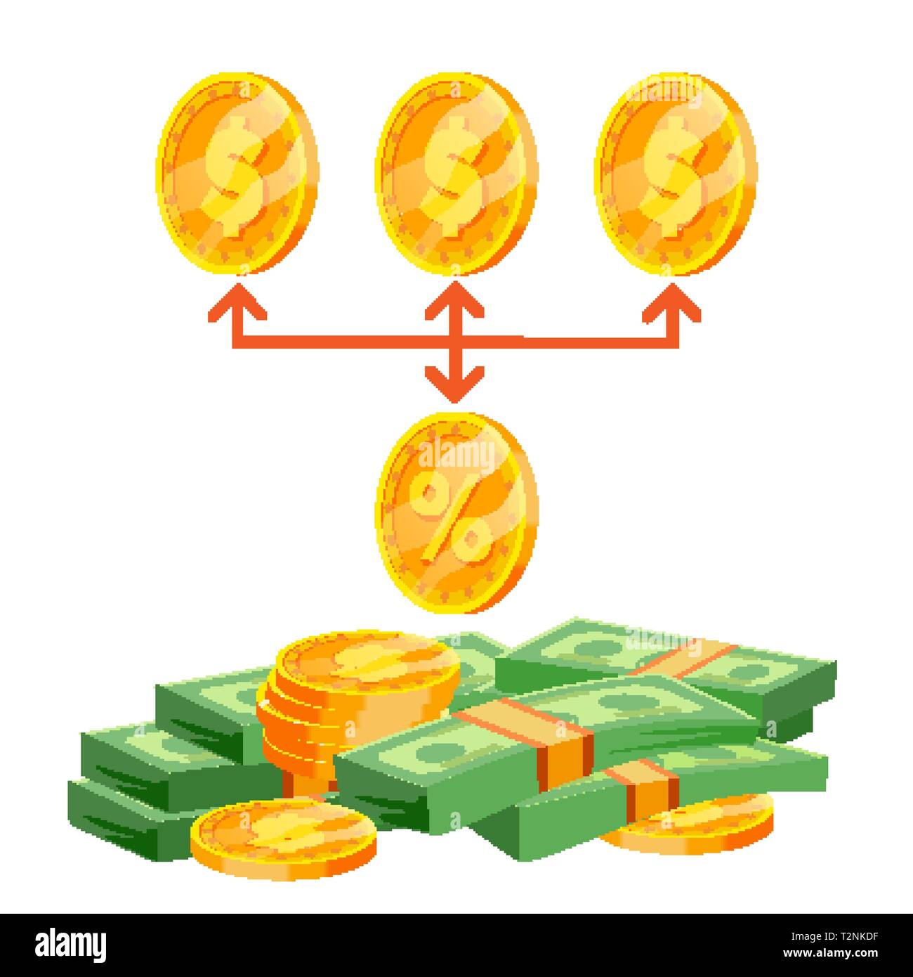 Commission Vector. Business Purchase Commission. Percentage Concept ...