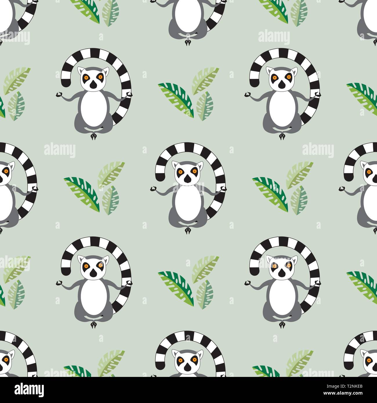 Animal print. meditating lemur vector seamless pattern 10 eps Stock ...