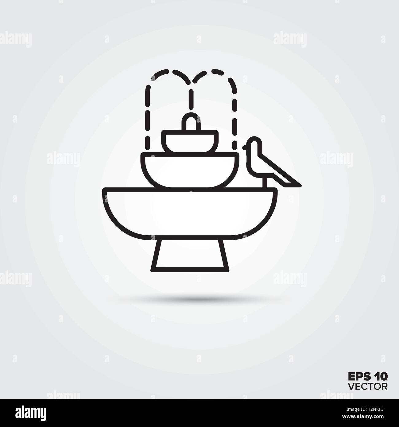 Bird Water Fountain Cartoon