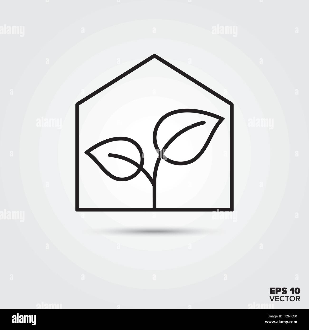Greenhouse line icon. EPS 10 vector gardening and environment symbol ...