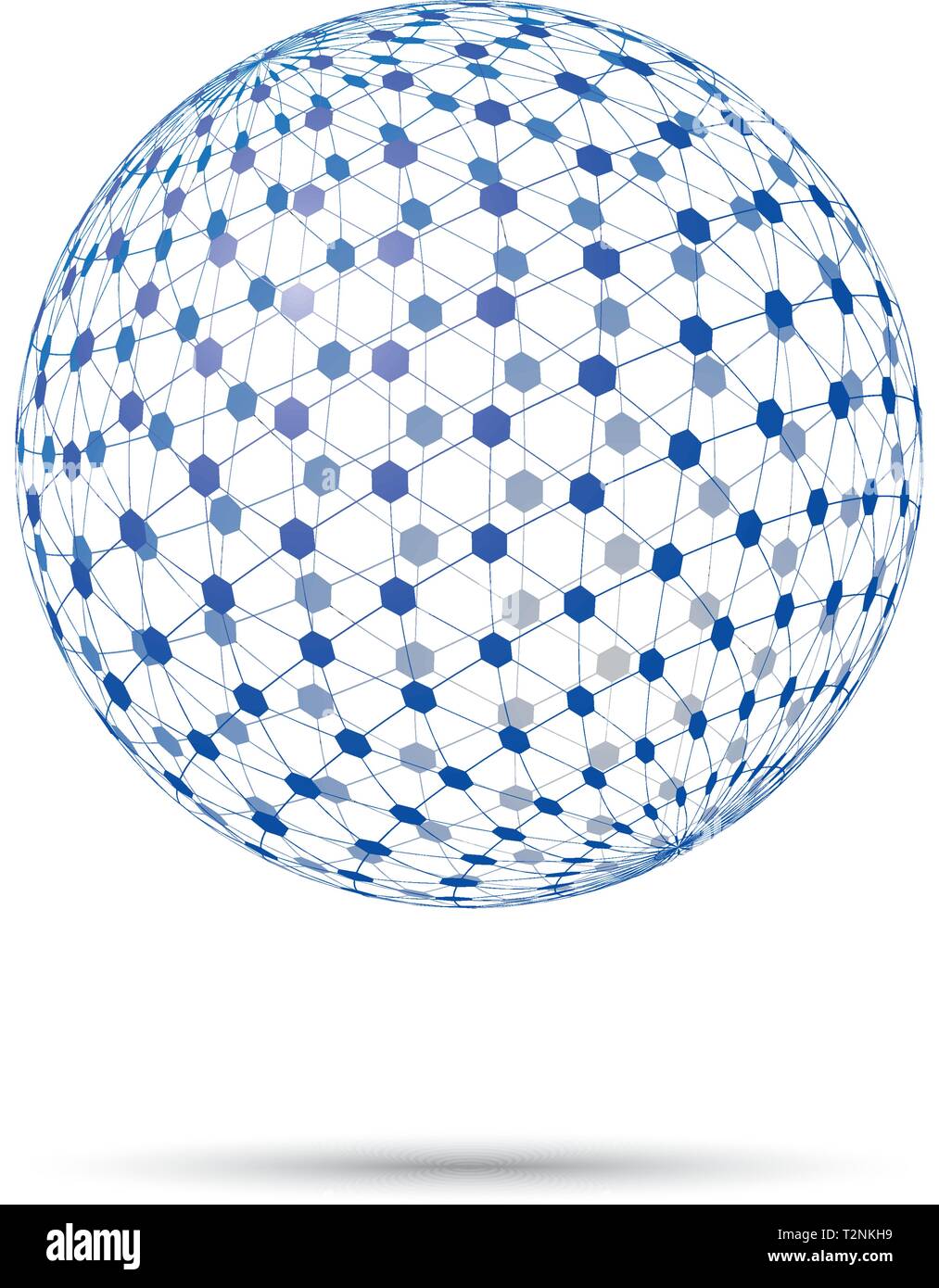 Abstract levitating transparent tesseract sphere vector illustration ...