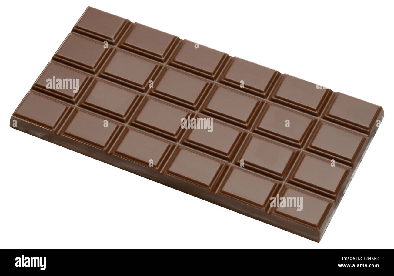 milk organic natural chocolate bar close-up top view with clipping path ...