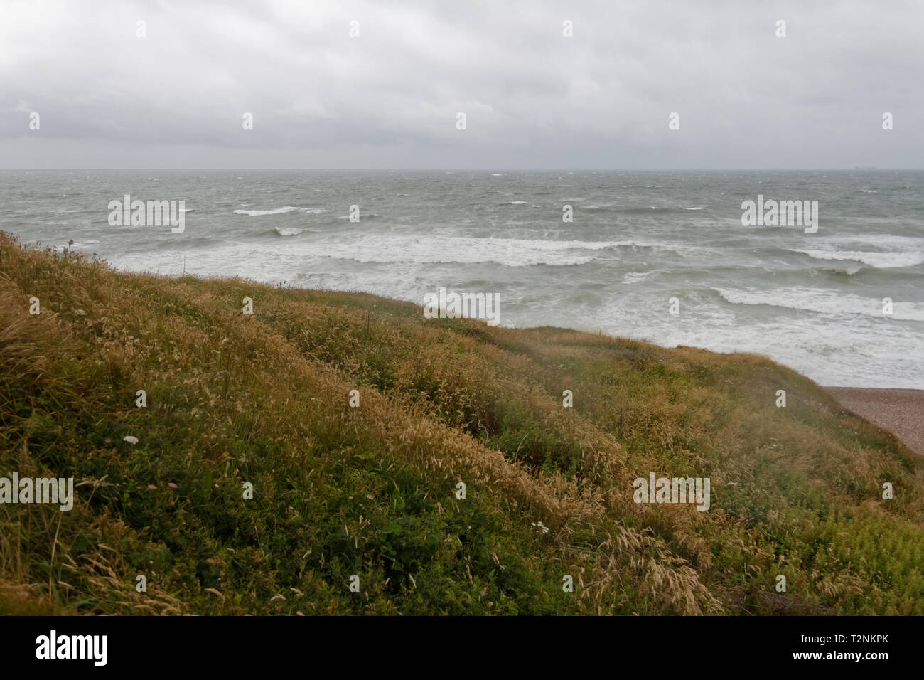 Rainy and windy coast of Normandy, France Stock Photo - Alamy