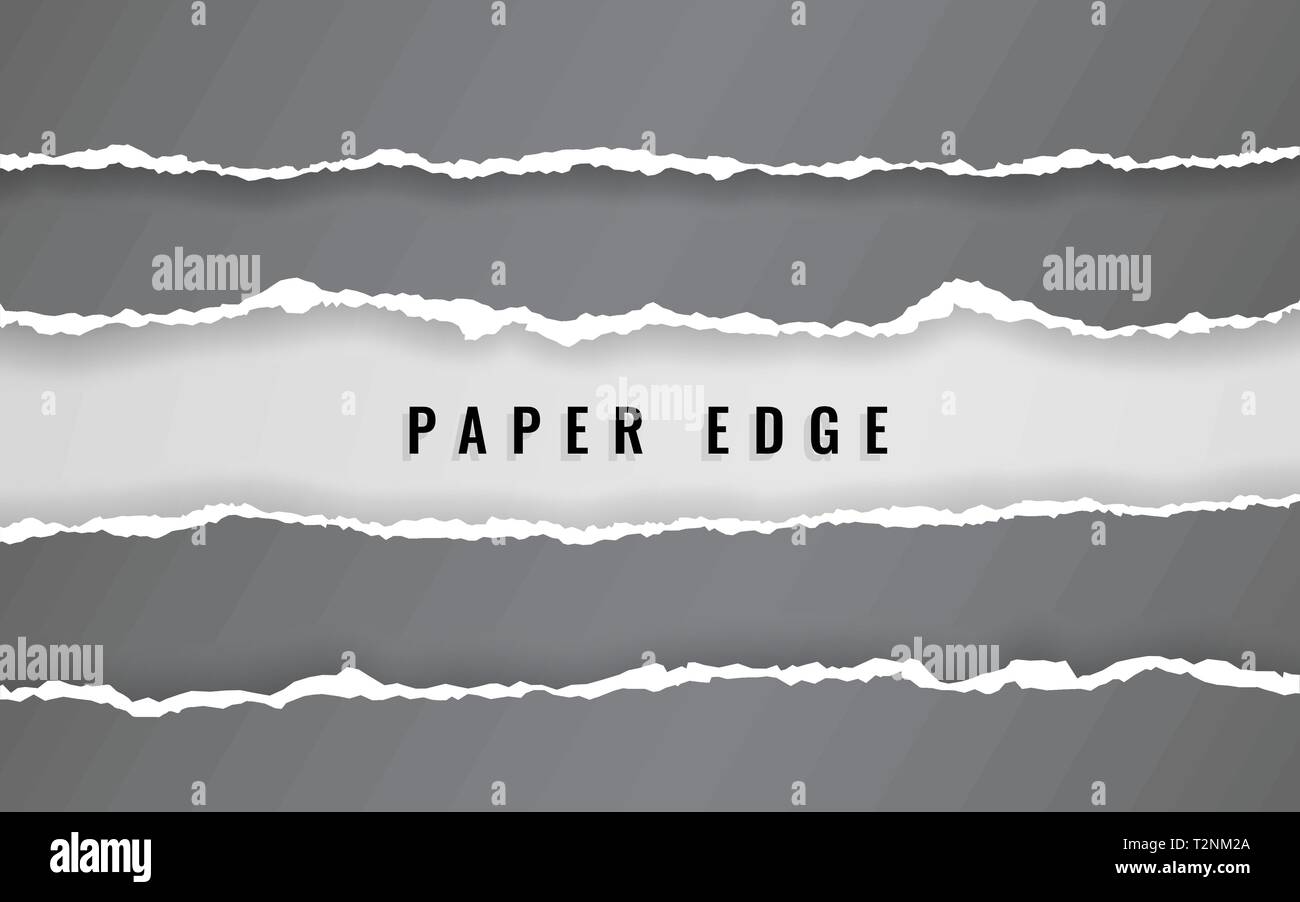 Torn paper edge. Torn paper stripes. Ripped squared horizontal paper ...