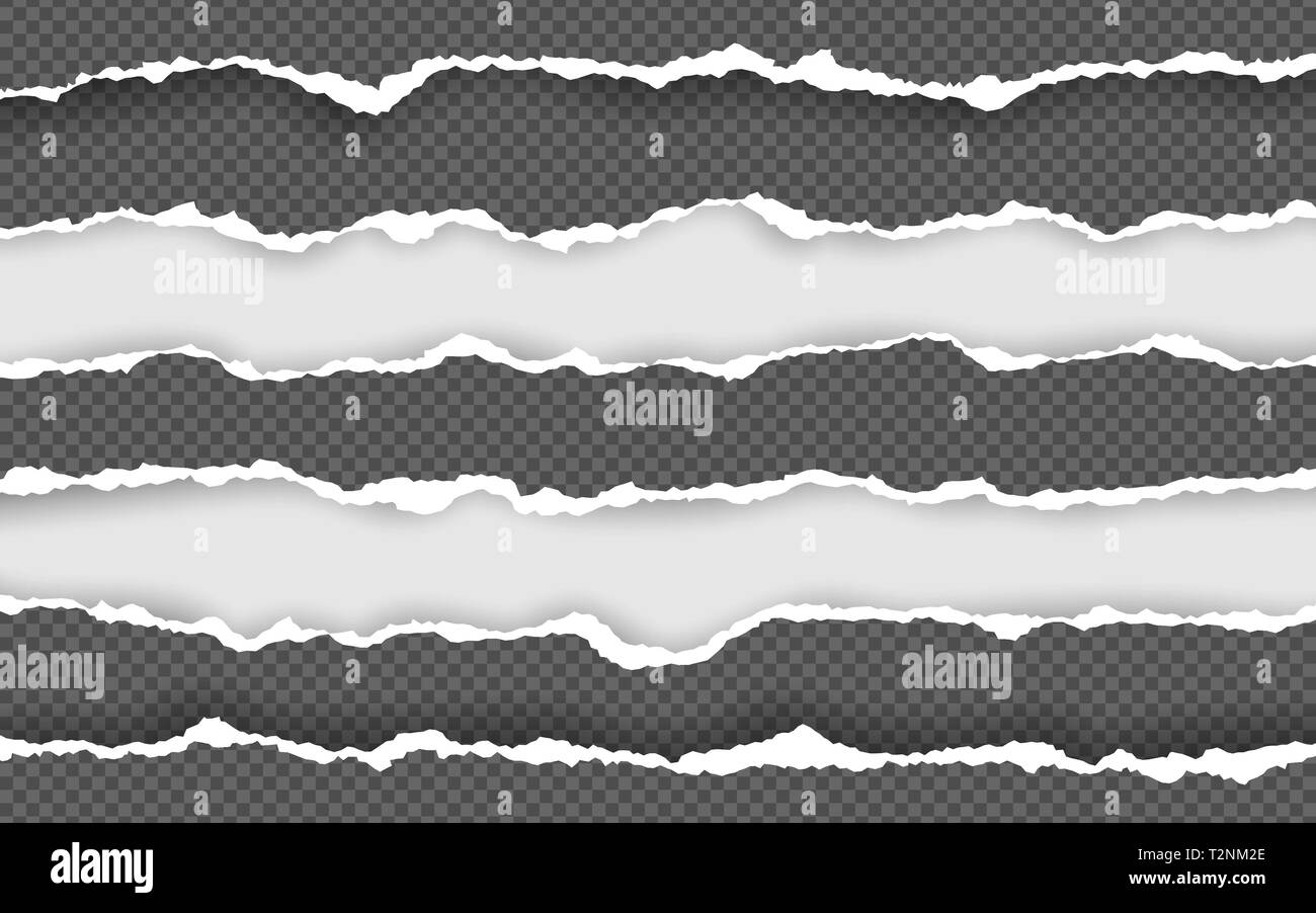 Torn paper edge. Torn paper stripes. Ripped squared horizontal paper ...