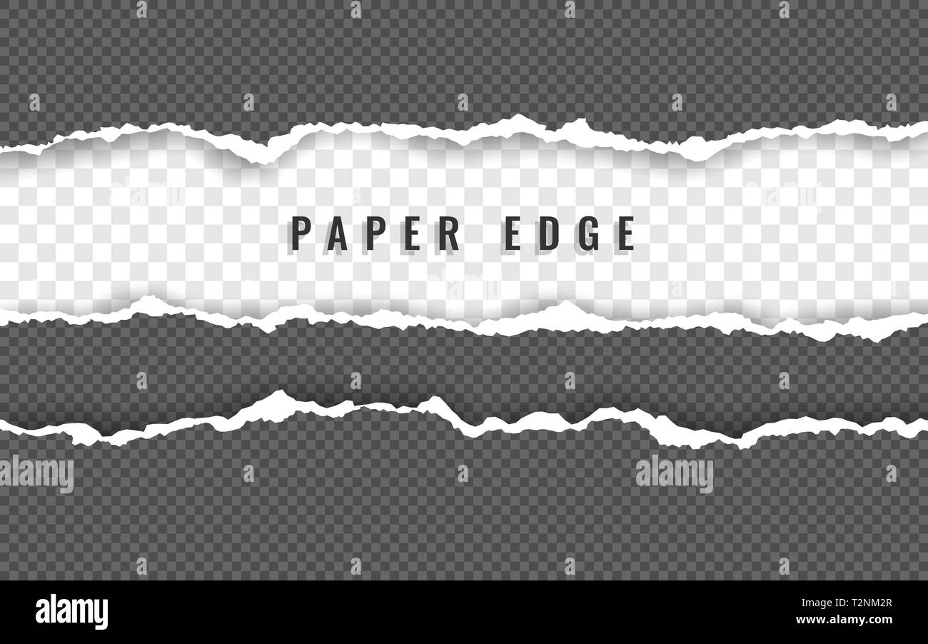 Torn paper edge. Torn paper stripes. Ripped squared horizontal paper ...
