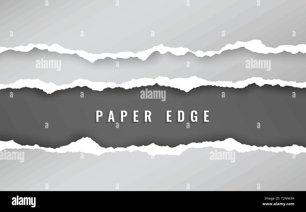 Torn paper edge. Torn paper stripes. Ripped squared horizontal paper ...
