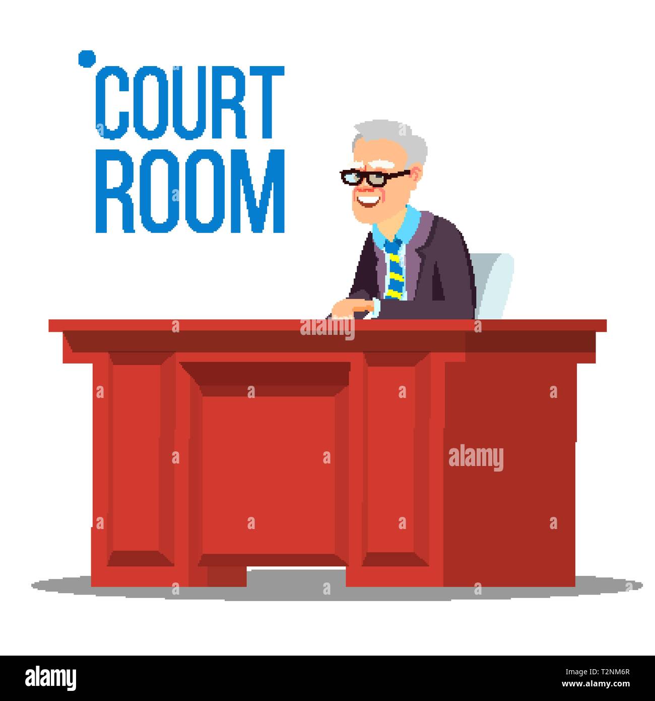 Courtroom Vector. Old Judge Courtroom. Court House Illustration Stock ...