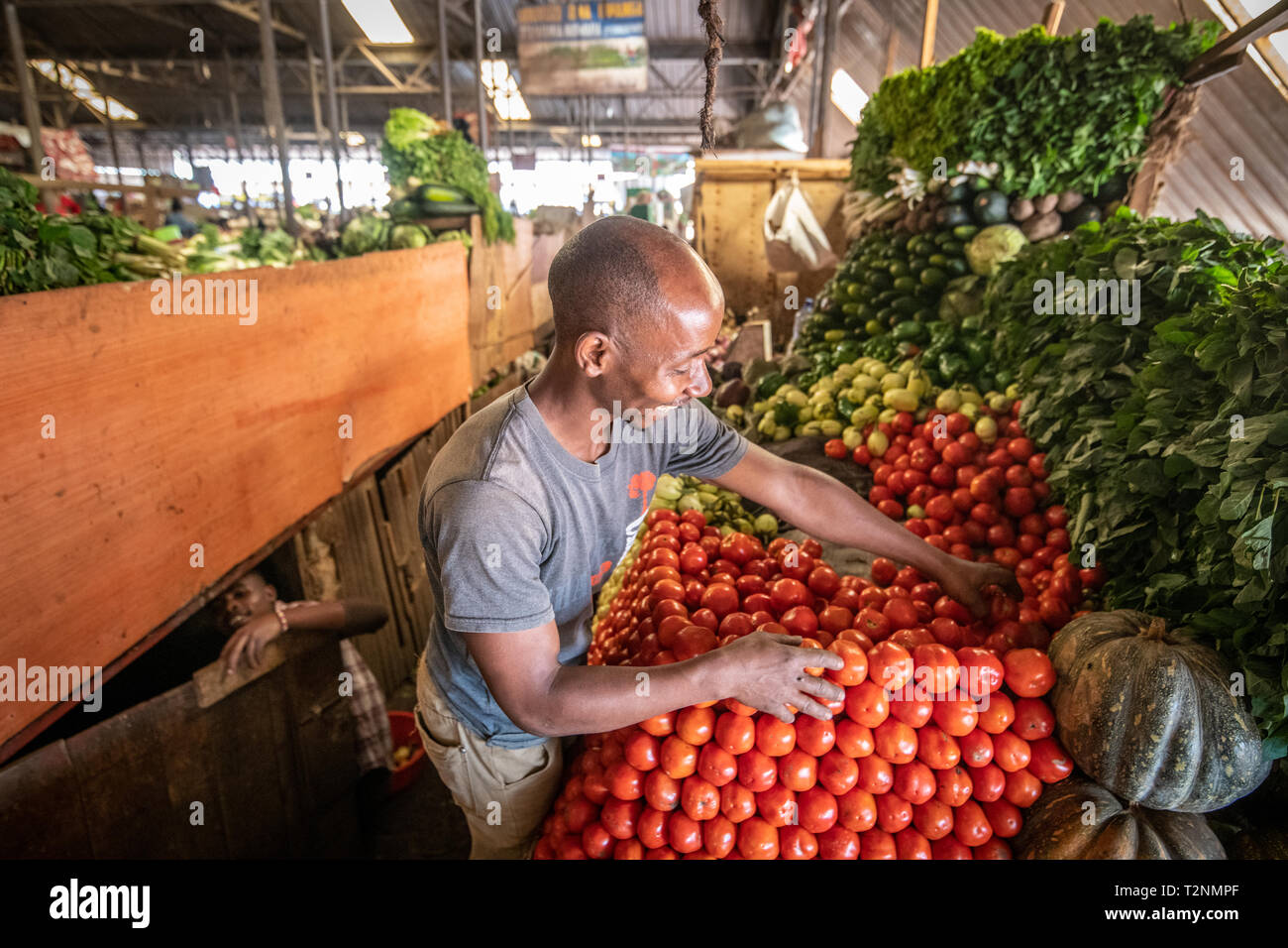 Fresh produce for sale , Kimironko Market , Kigali Rwanda Stock Photo ...