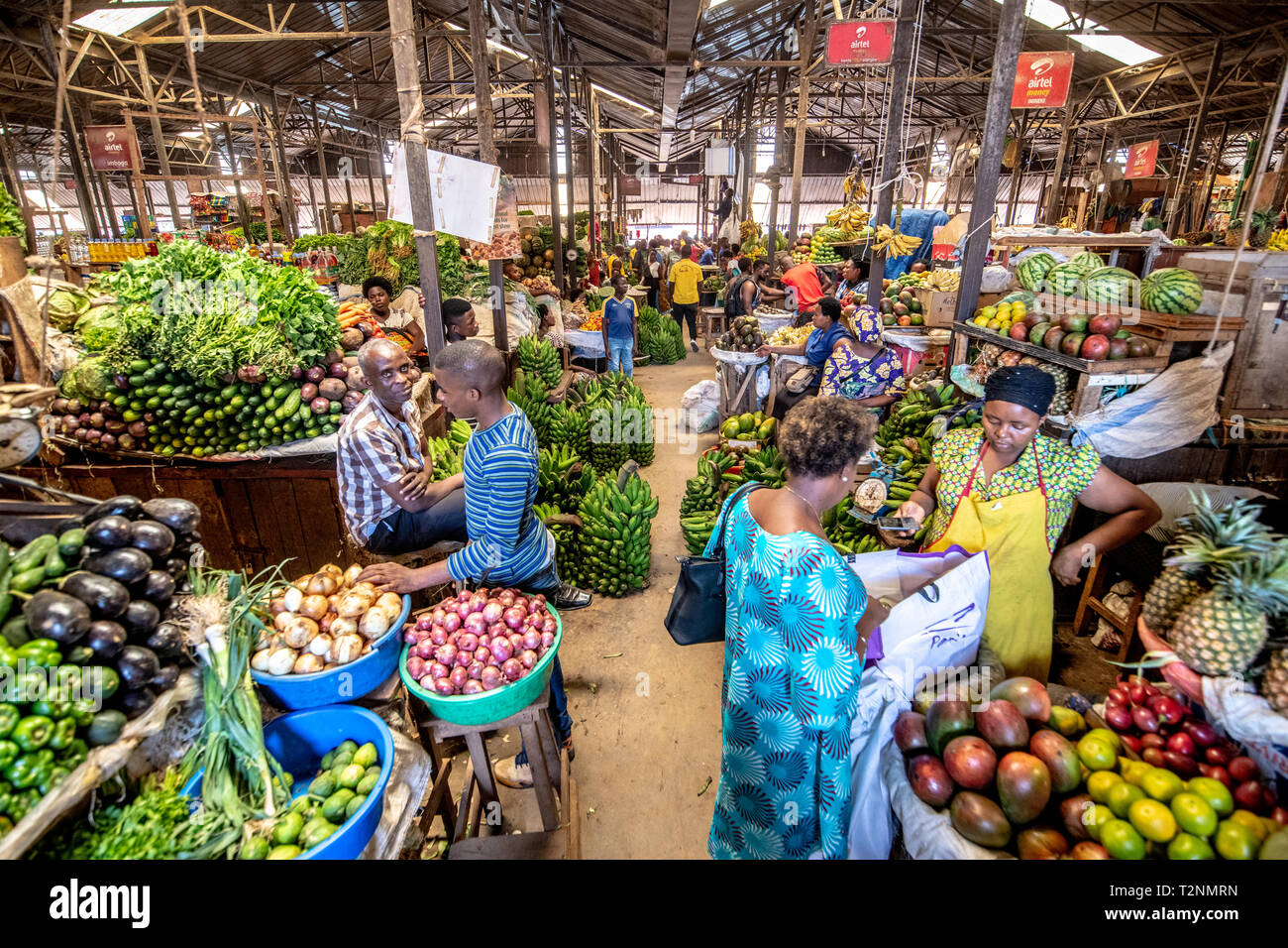 Fresh produce for sale , Kimironko Market , Kigali Rwanda Stock Photo ...