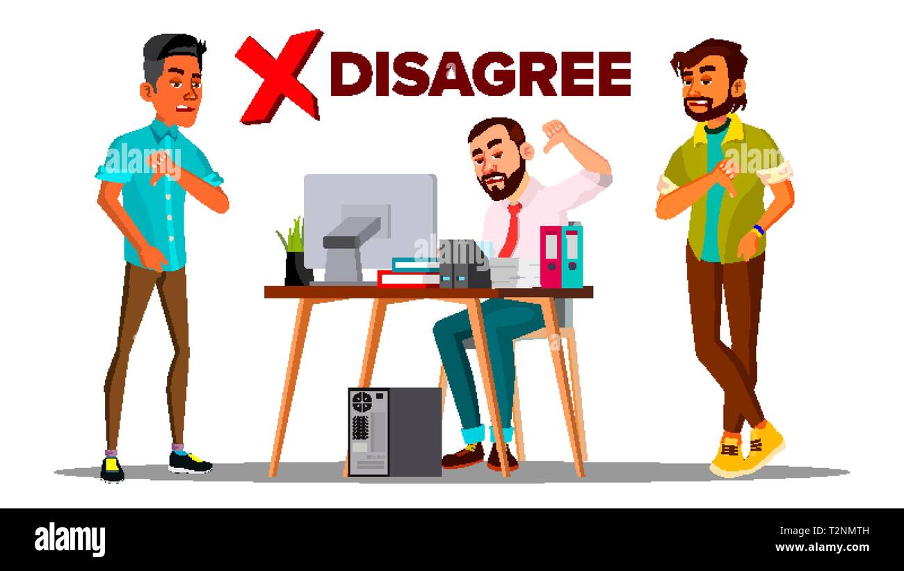 Disagree Person Vector. Business Disagree Dislike People. Finger Down ...