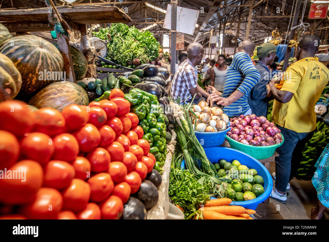 Fresh produce for sale , Kimironko Market , Kigali Rwanda Stock Photo ...