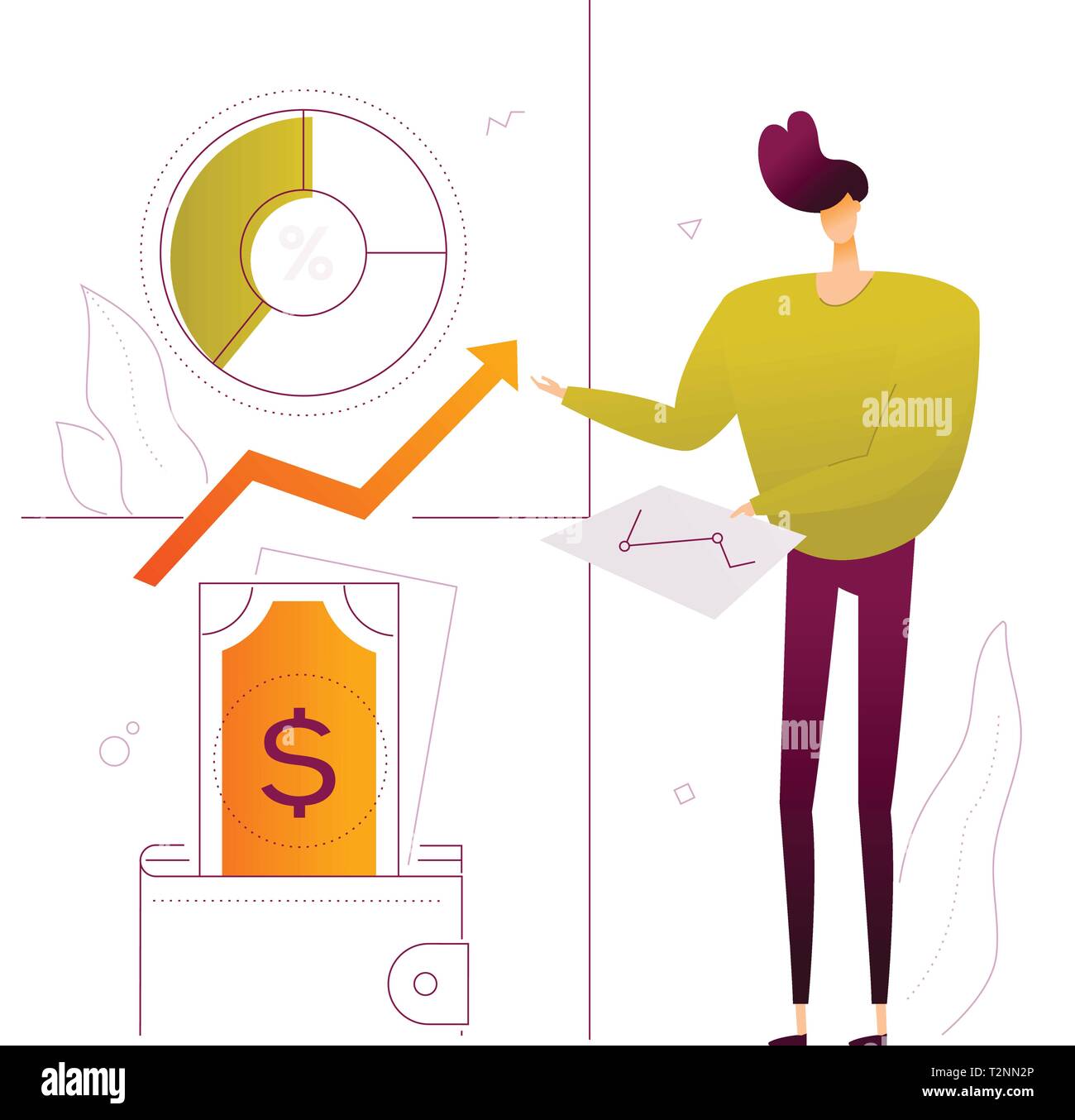 Career growth - modern flat design style colorful illustration on white ...