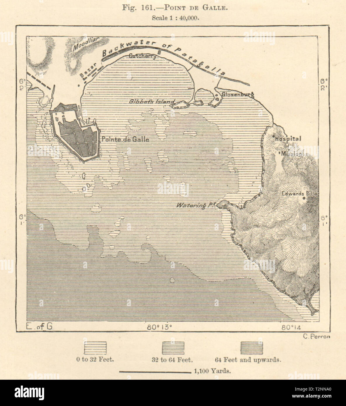 Point de Galle. Sri Lanka Ceylon. Sketch map 1885 old antique plan ...
