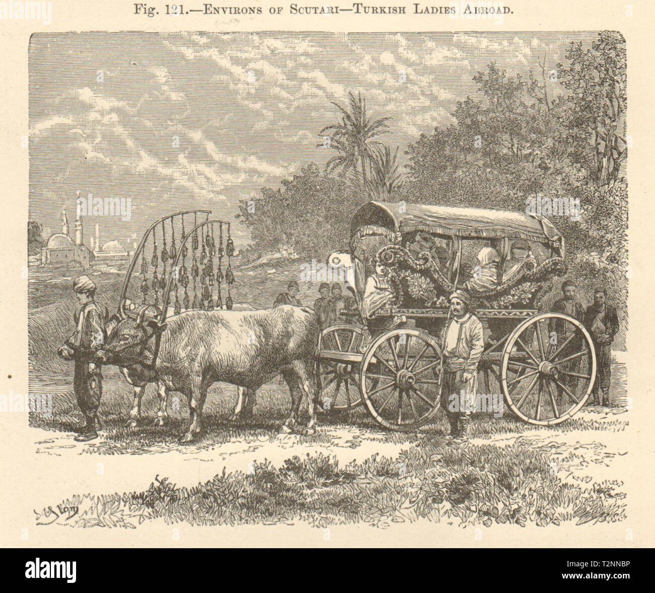 Scutari. Turkish Ladies in a carriage. Uskudar, Istanbul. Turkey ...