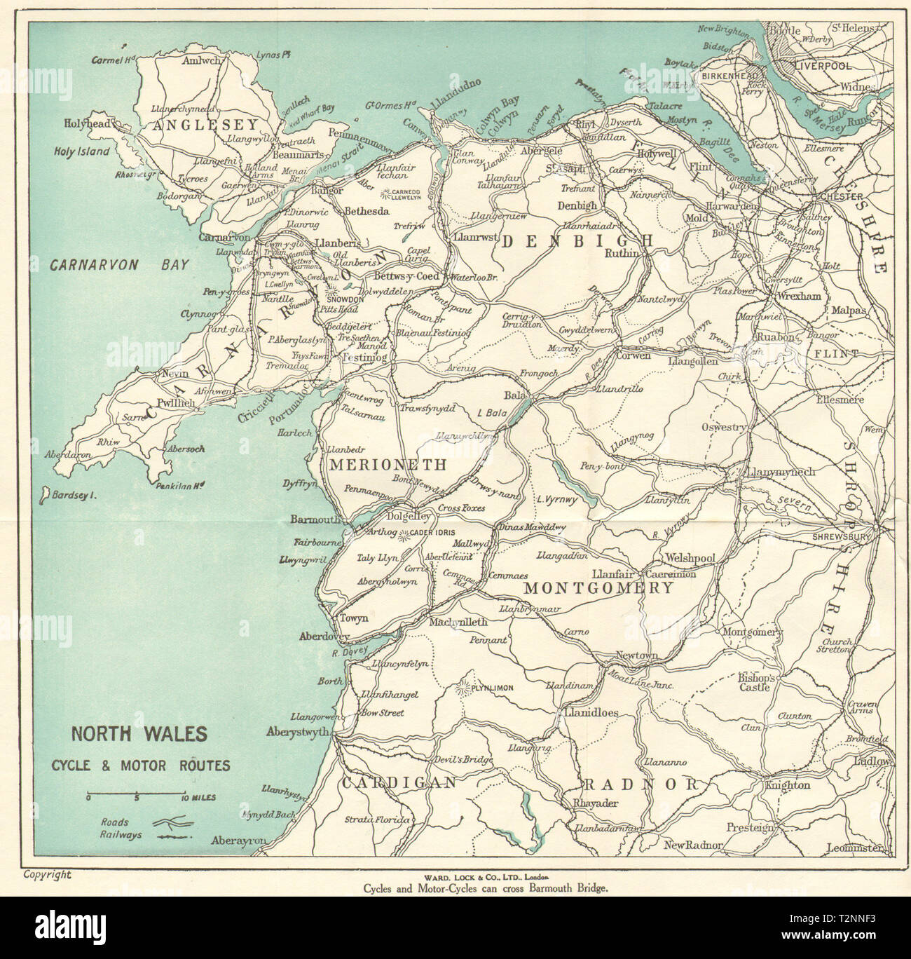 WALES. Cycle & motor routes c1928 old vintage map plan chart Stock ...