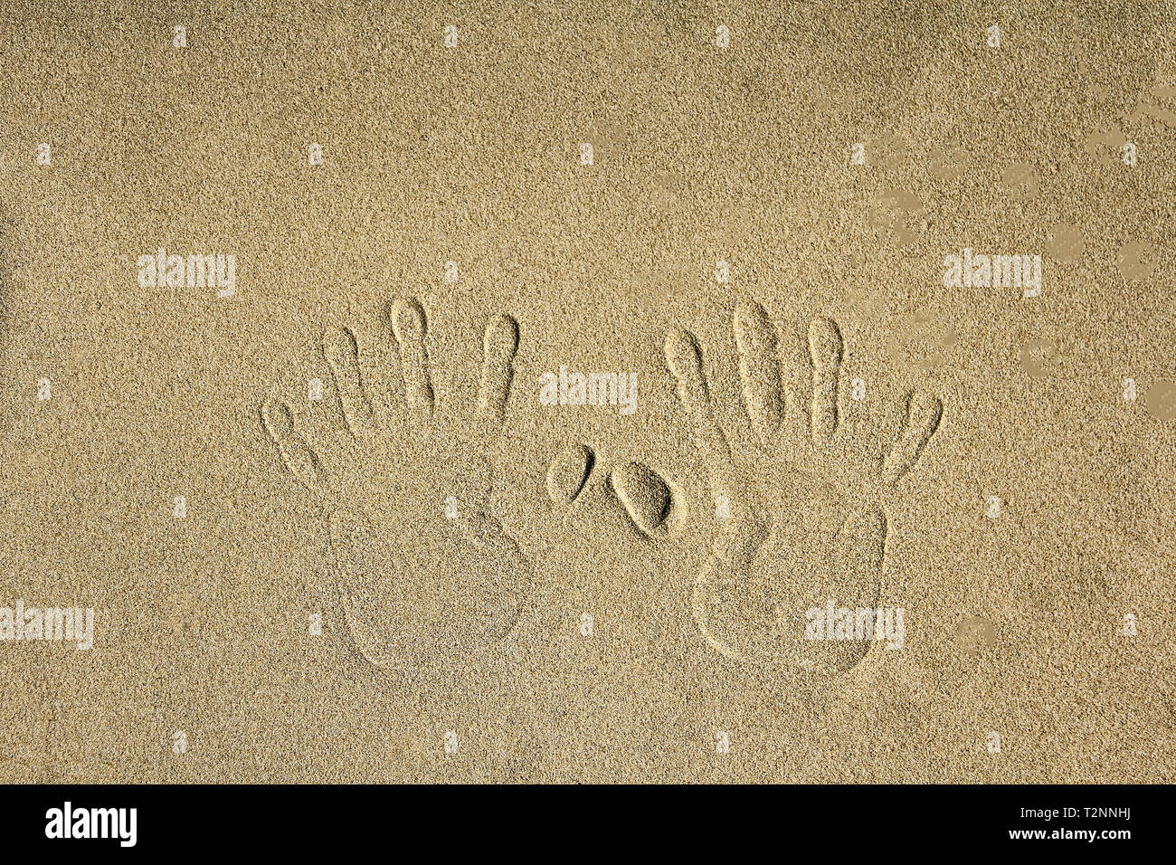 handprint on beach Stock Photo - Alamy