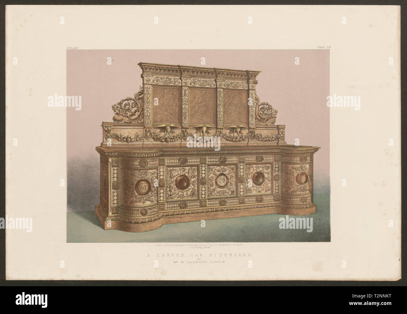 INTERNATIONAL EXHIBITION. A carved oak sideboard. W Caldecott, London ...