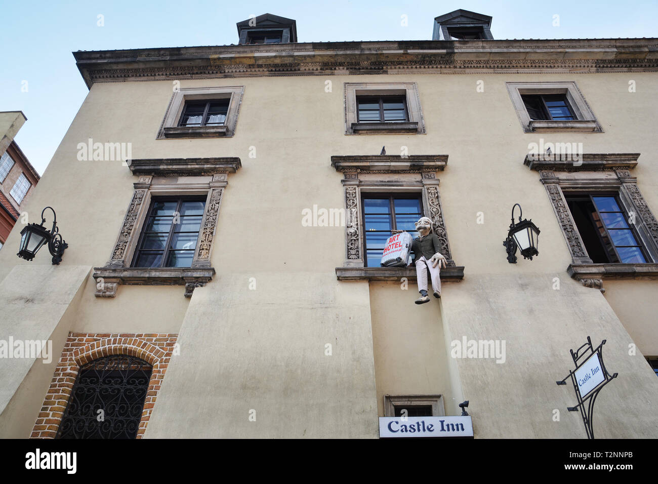WARSAW, POLAND - JUNE 29, 2018. Castle Inn Art Hotel near Castle Square ...