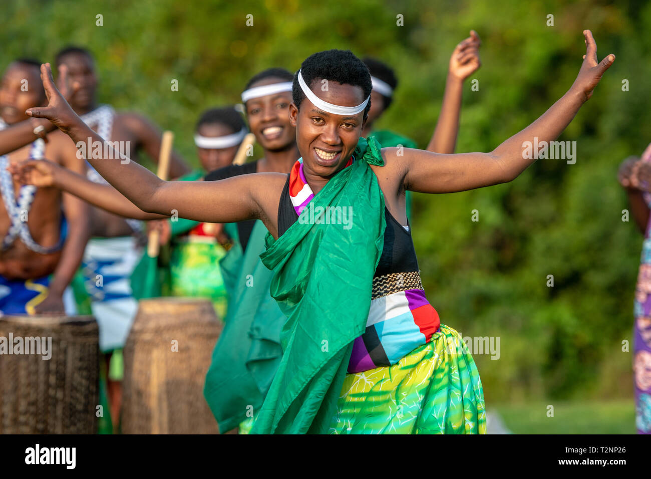 Intore Traditional dance performed outdoors near Volcanoes National ...