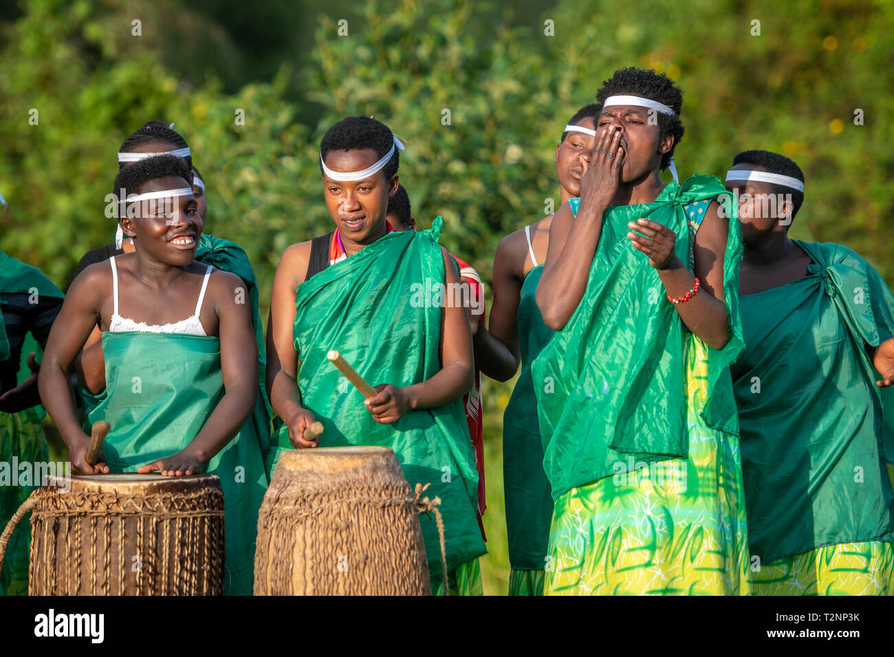 Intore Traditional dance performed outdoors near Volcanoes National ...